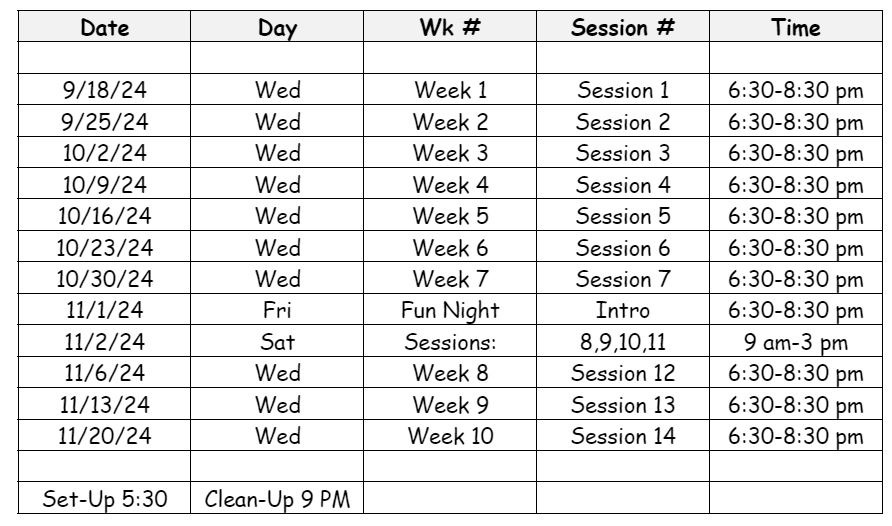 Alpha Schedule - St. Dominic Parish - New Orleans, LA